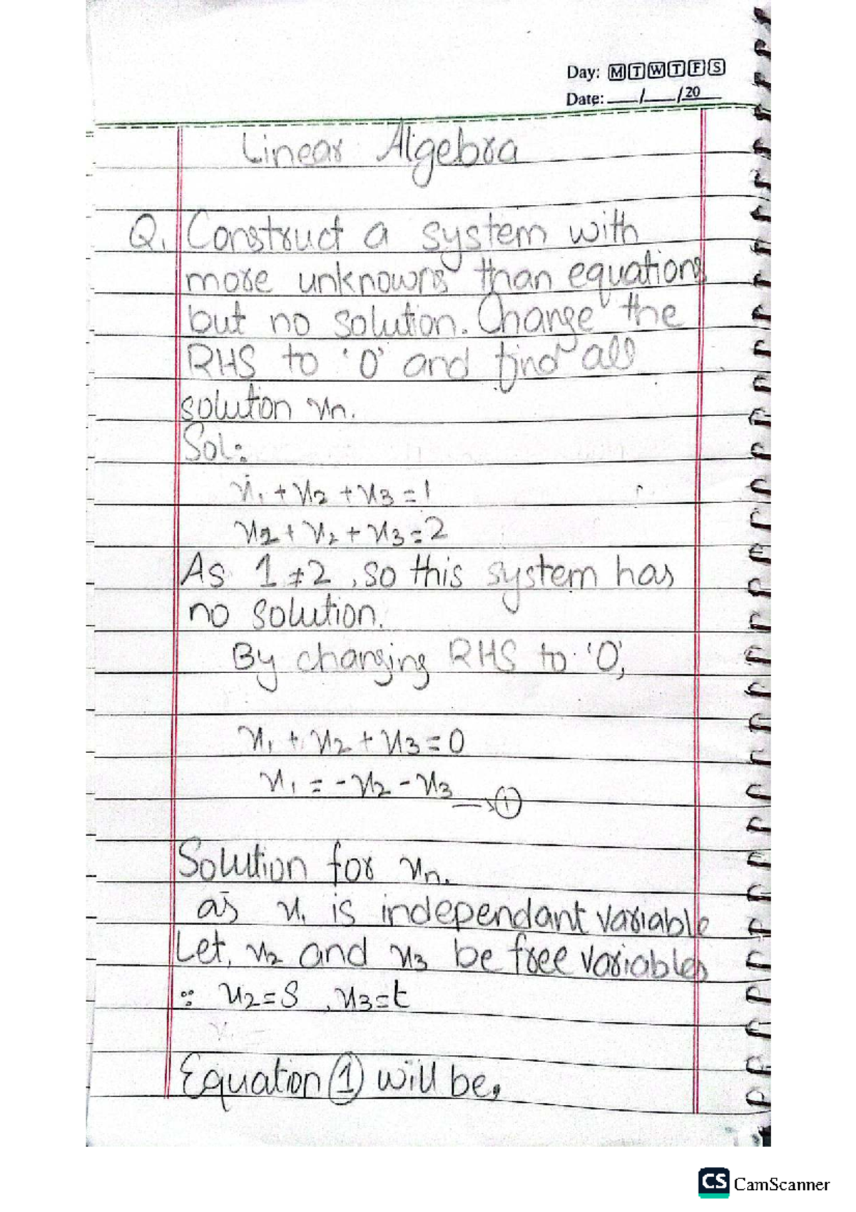 Linear Algebra Exercise Questions: MIWIFS & MTWTFS Solutions - Studocu