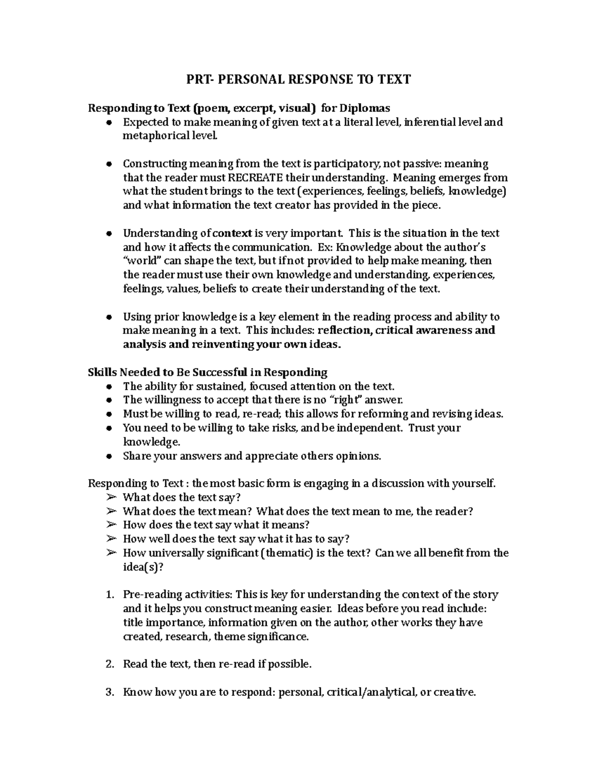 Personal Response to Text: Engaging with Poetry and Excerpts for ...