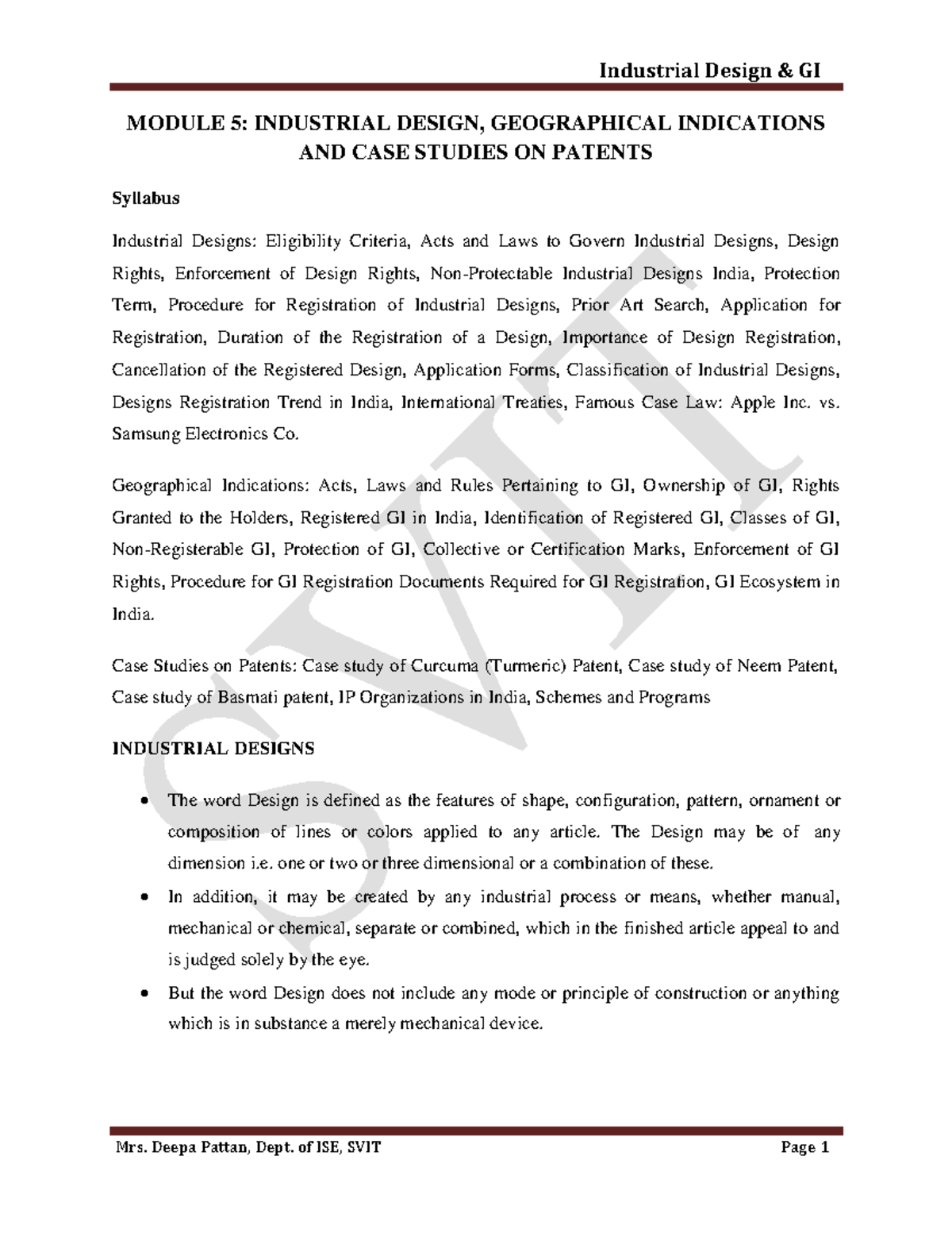 Module-5 - Industrial Design and Geographical Indications Case Study ...