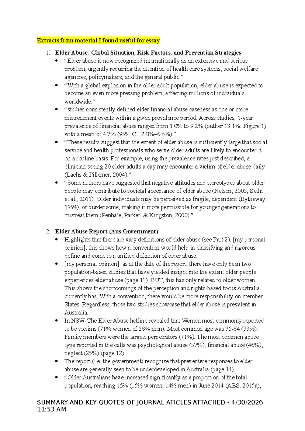 Elder Abuse: Global Insights and Prevention Strategies - Essay 1 ...