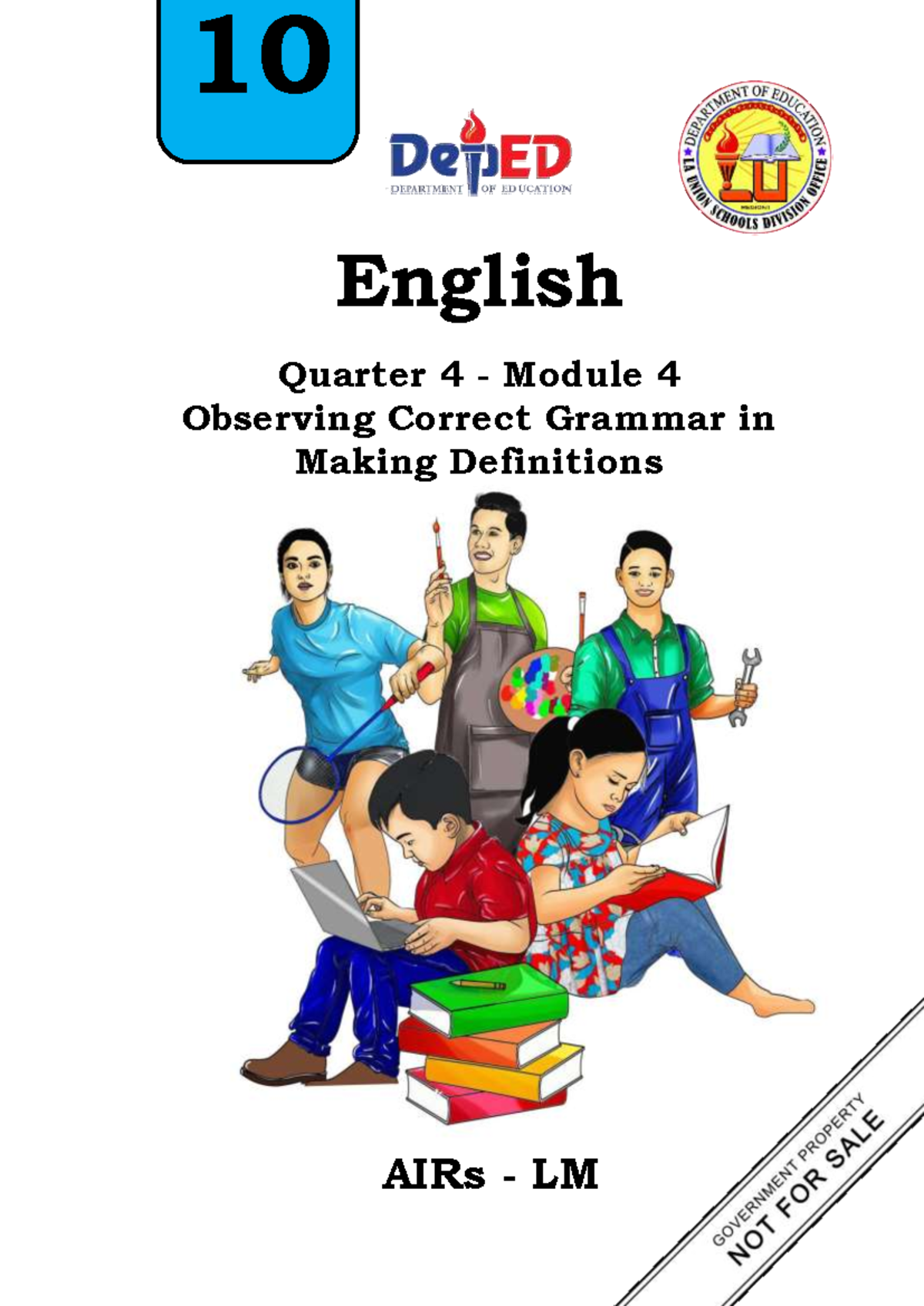 English 10Q4 Module 4: Observing Grammar in Writing Definitions - Studocu