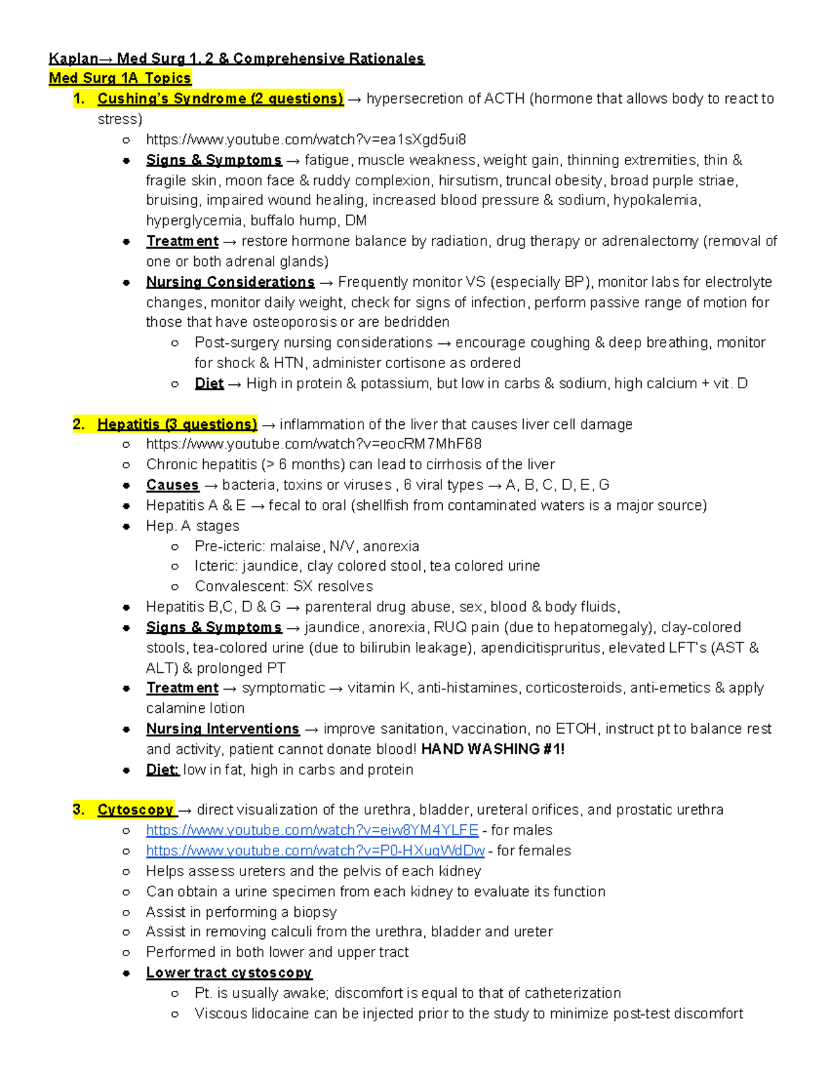 Kaplan Med Surg 1 2 Comprehensive Rationales - Kaplan→ Med Surg 1, 2 ...