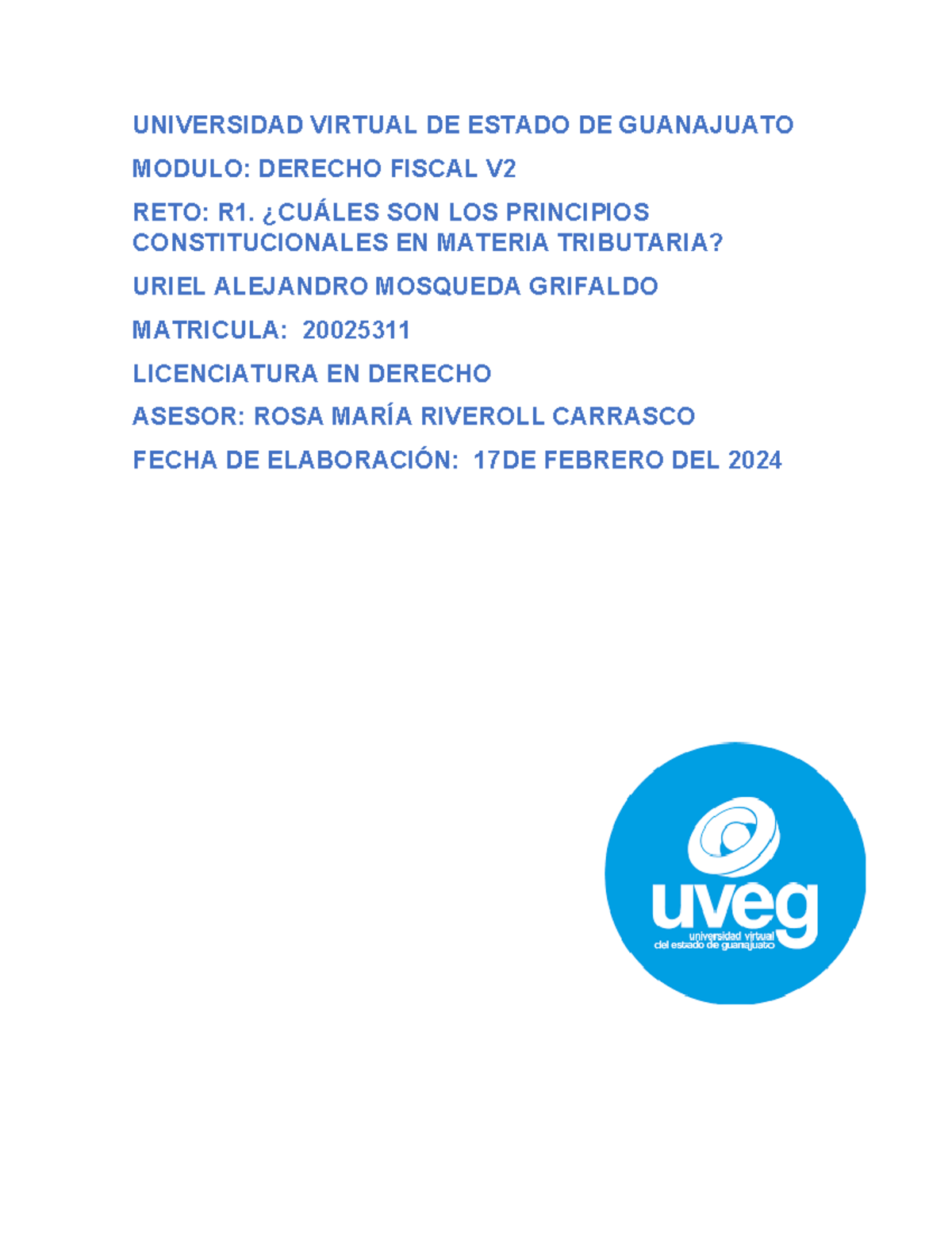 R1. Principios Constitucionales en Materia Tributaria - Derecho Fiscal ...
