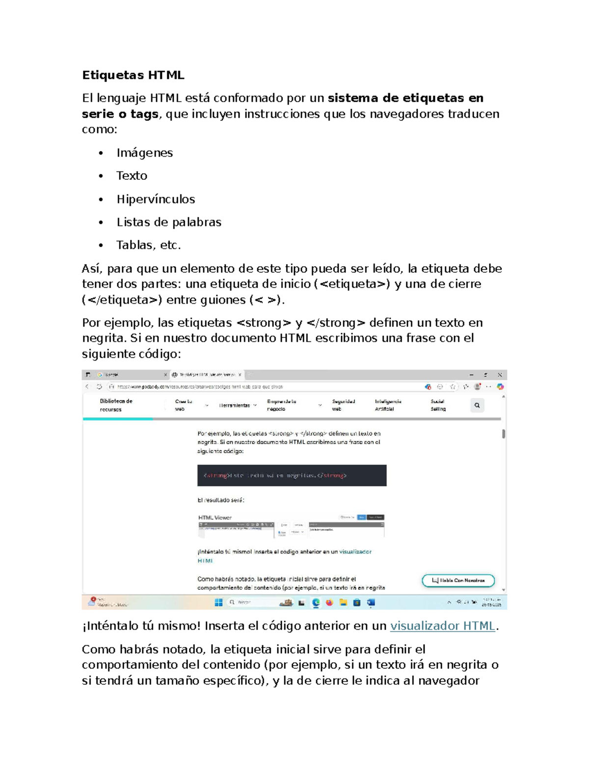 Etiquetas HTML: Estructura y Funciones Esenciales - Studocu
