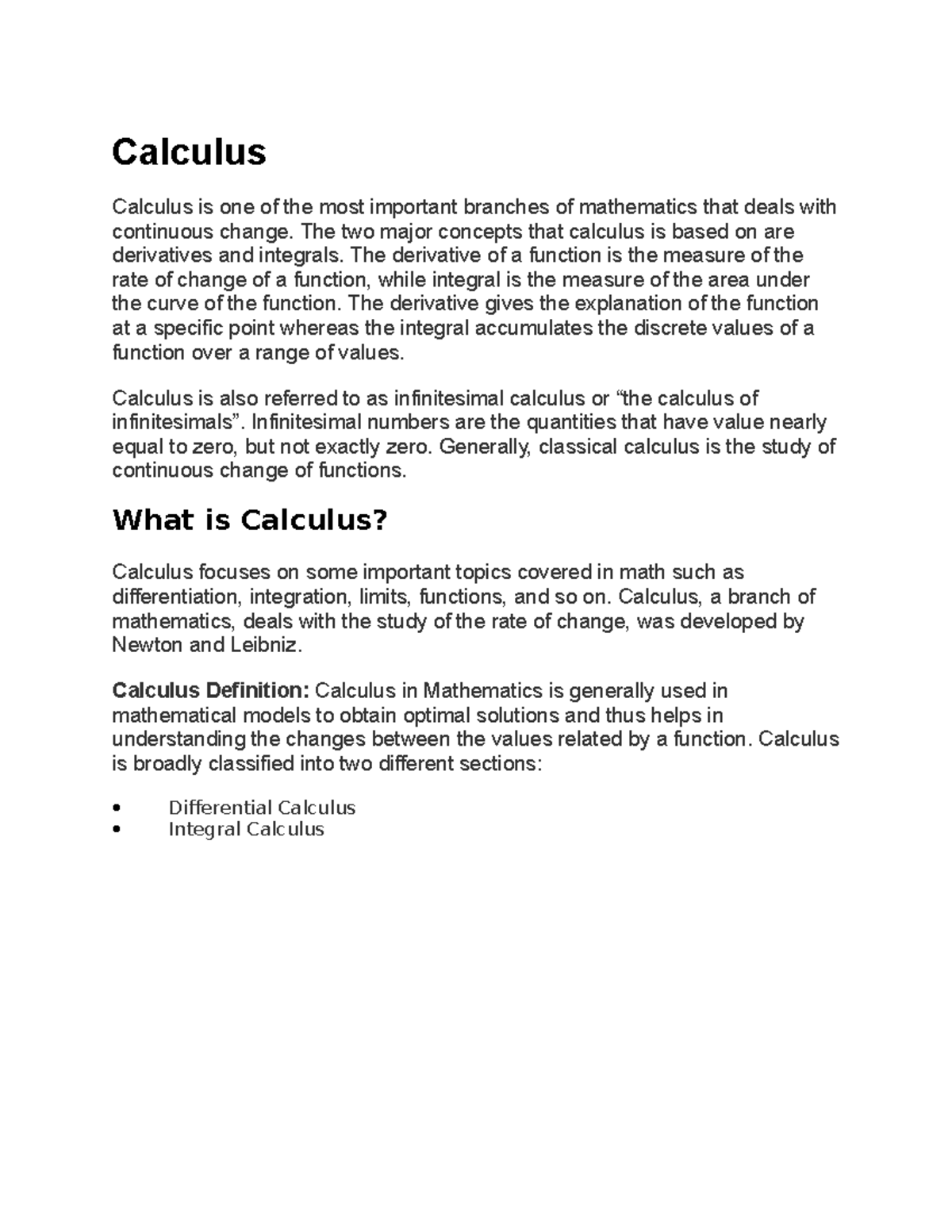 Understanding the Definition of Calculus: Key Concepts and Applications ...