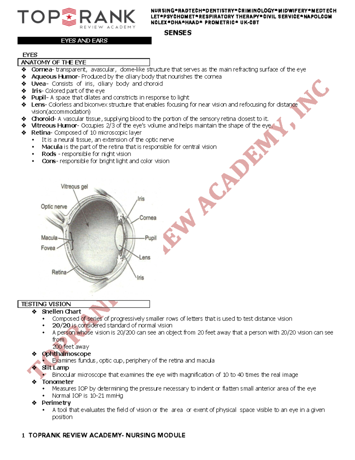 18 MS Senses - reviewer - LETPSYCHOMETRESPIRATORY THERAPYCIVIL ...