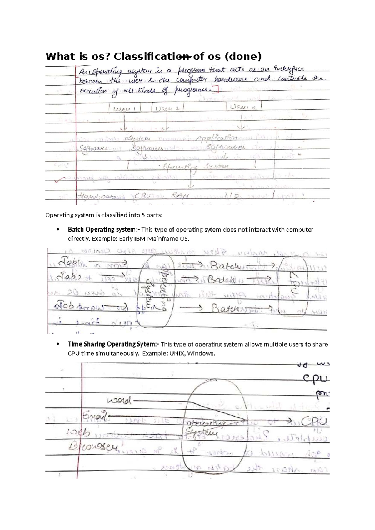 Operating Systems Overview - BCA - Studocu