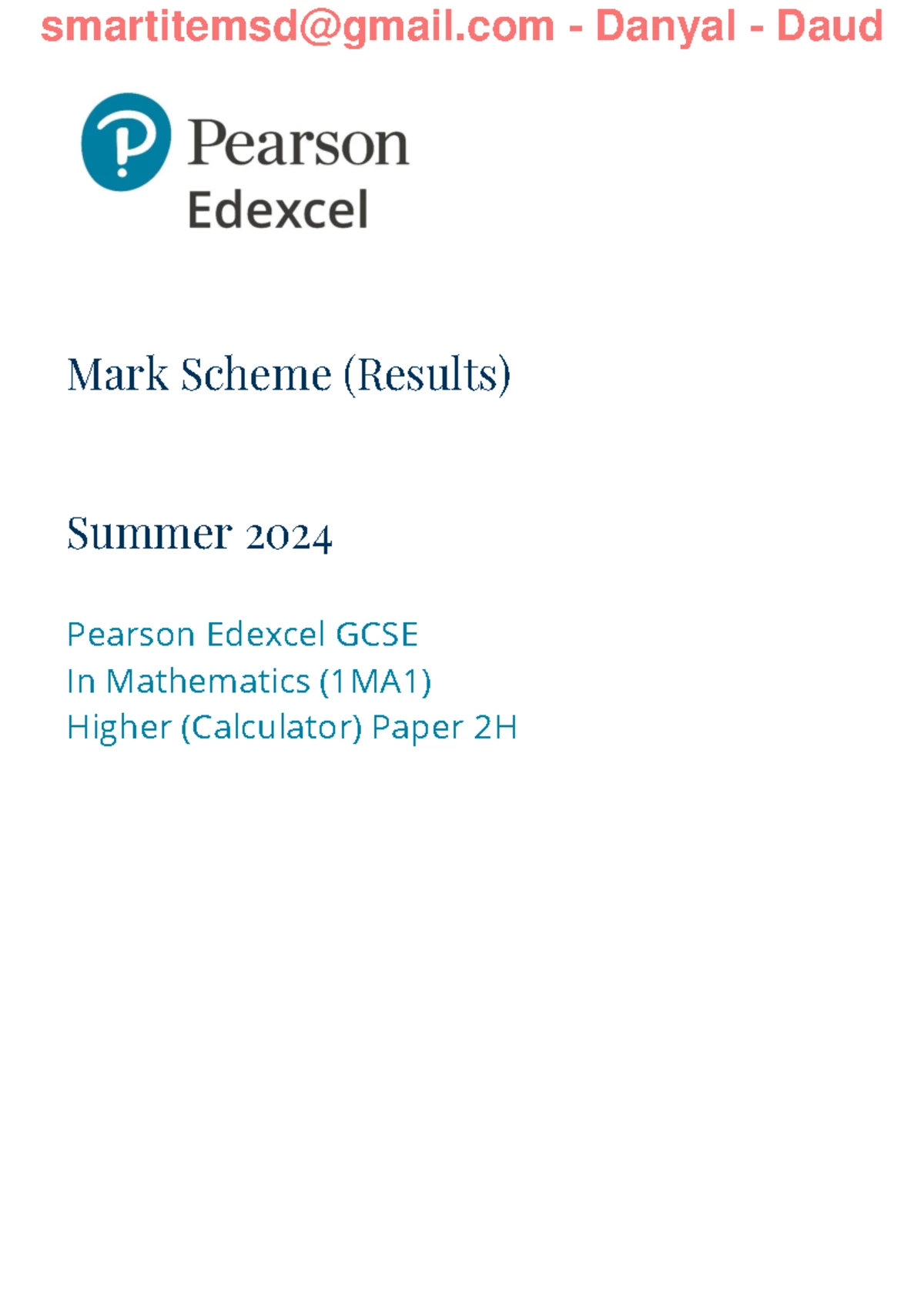 GCSE Edexcel Maths June 2024 3H Exam Paper (Calculator) - Studocu