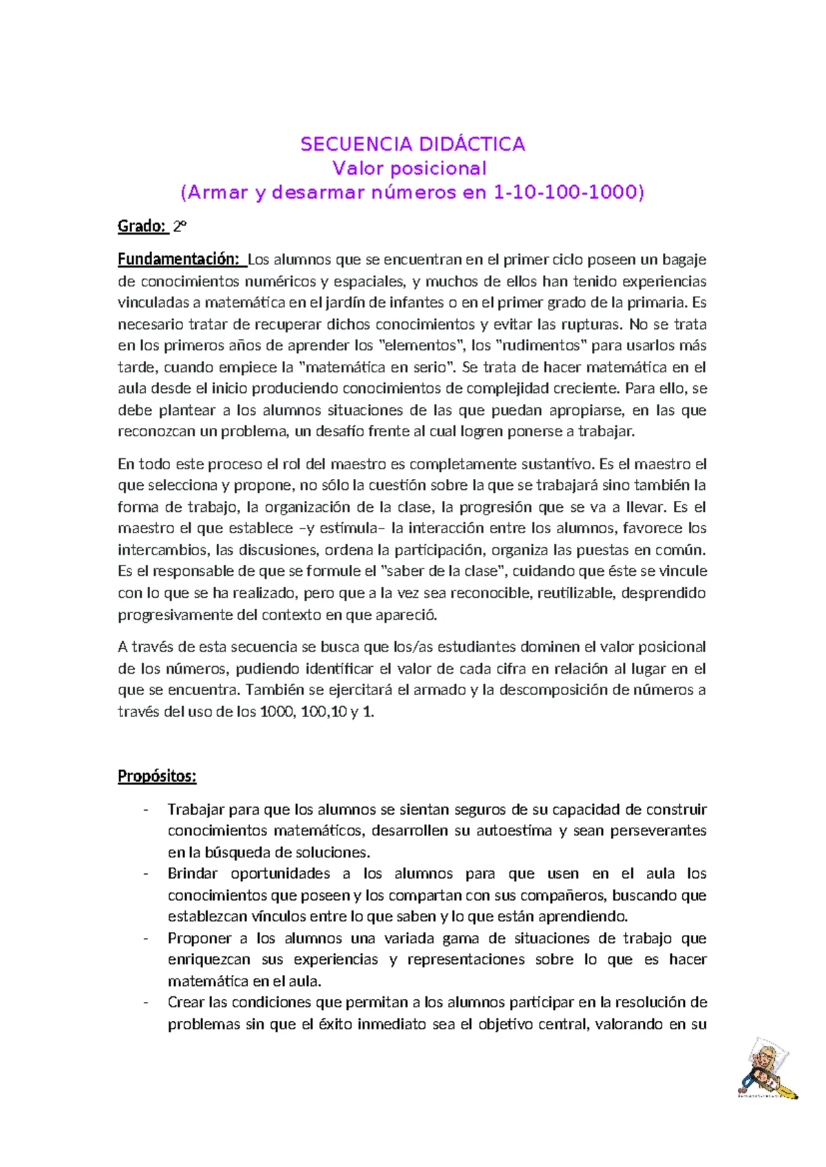 Secuencia Did ctica De Matem ticas Numeraci n 3er Grado Fundamentos