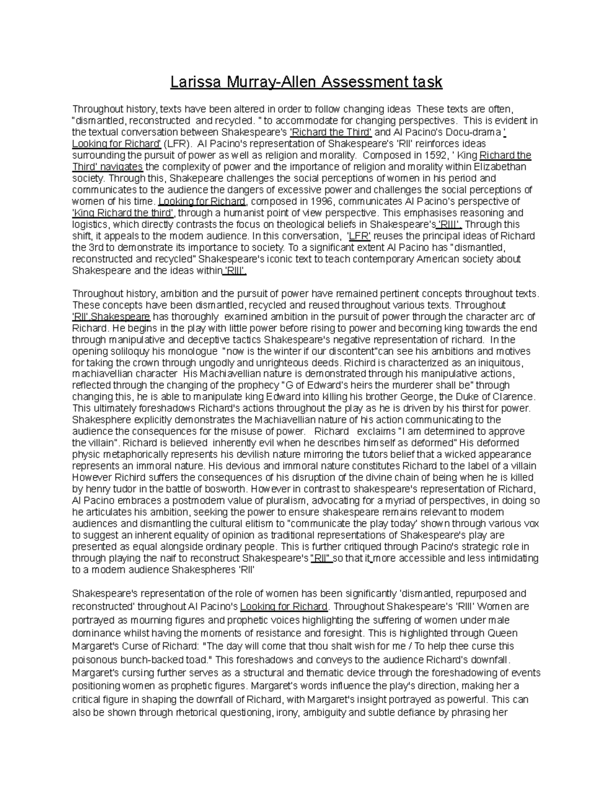 Copy of larissas assesment - Larissa Murray-Allen Assessment task ...