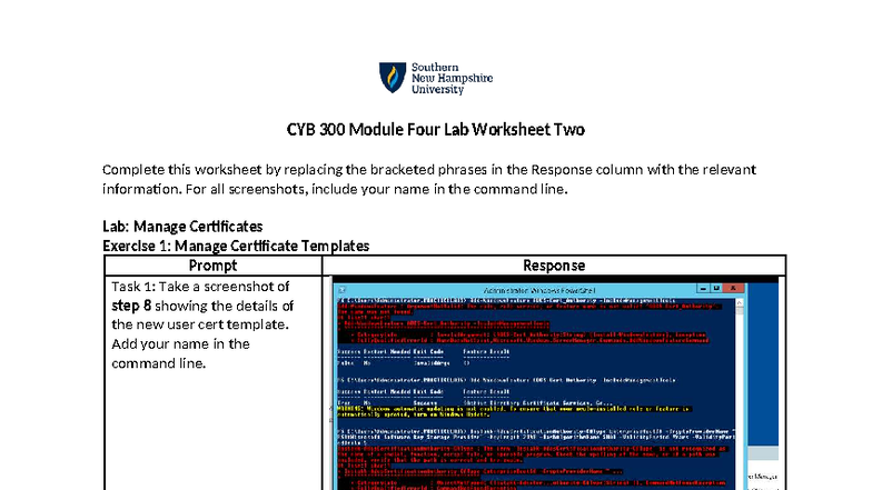 CYB 300 Module Four Lab Worksheet Two josh hennessy - CYB 300 Module ...