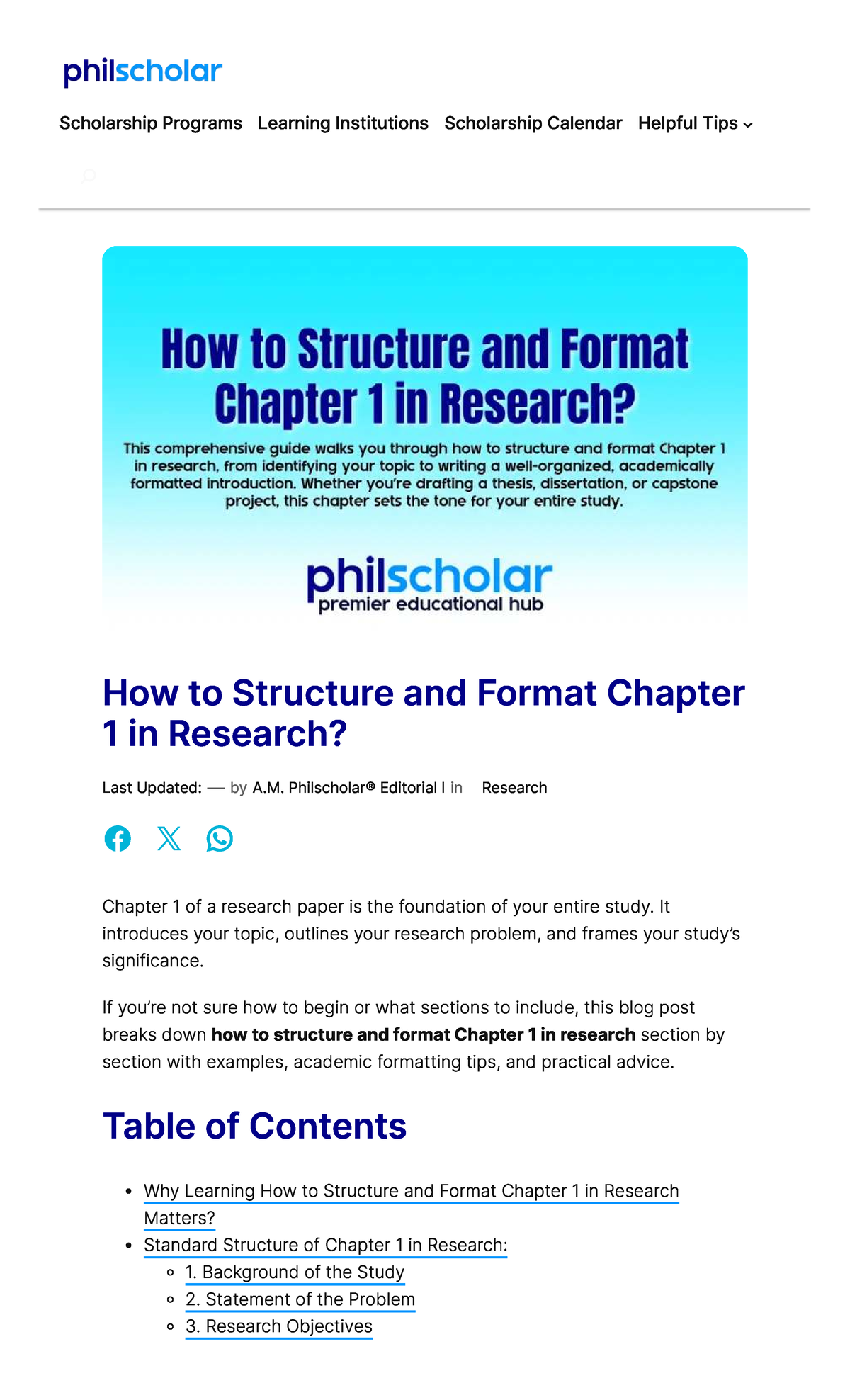 How to Structure and Format Chapter 1 in Research - Phil Scholar Guide - Studocu