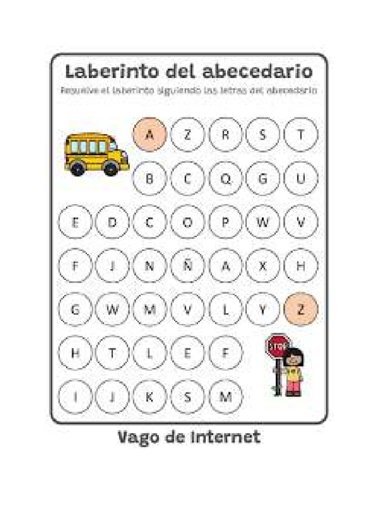 Actividades para NEE: Laberinto del Abecedario AZRST - Studocu