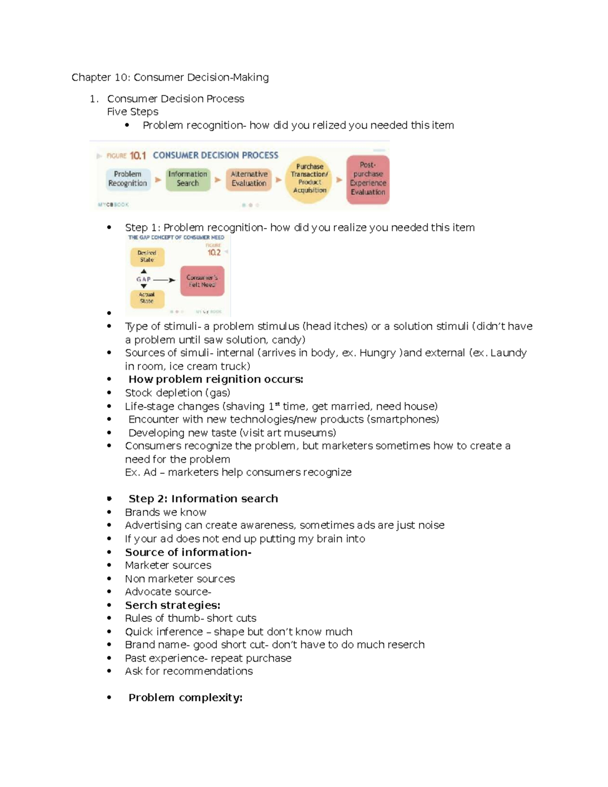 Chapter 10: Consumer Decision-Making Process and Influences - Studocu