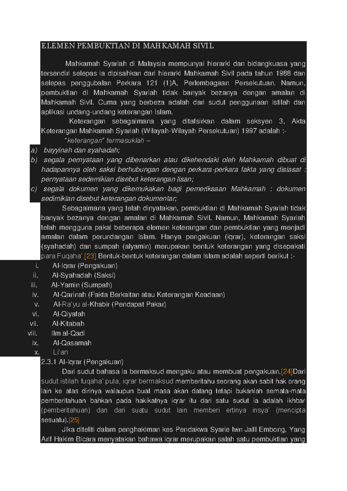 190222202 Elemen Pembuktian di Mahkamah Sivil dan Syariah - Studocu