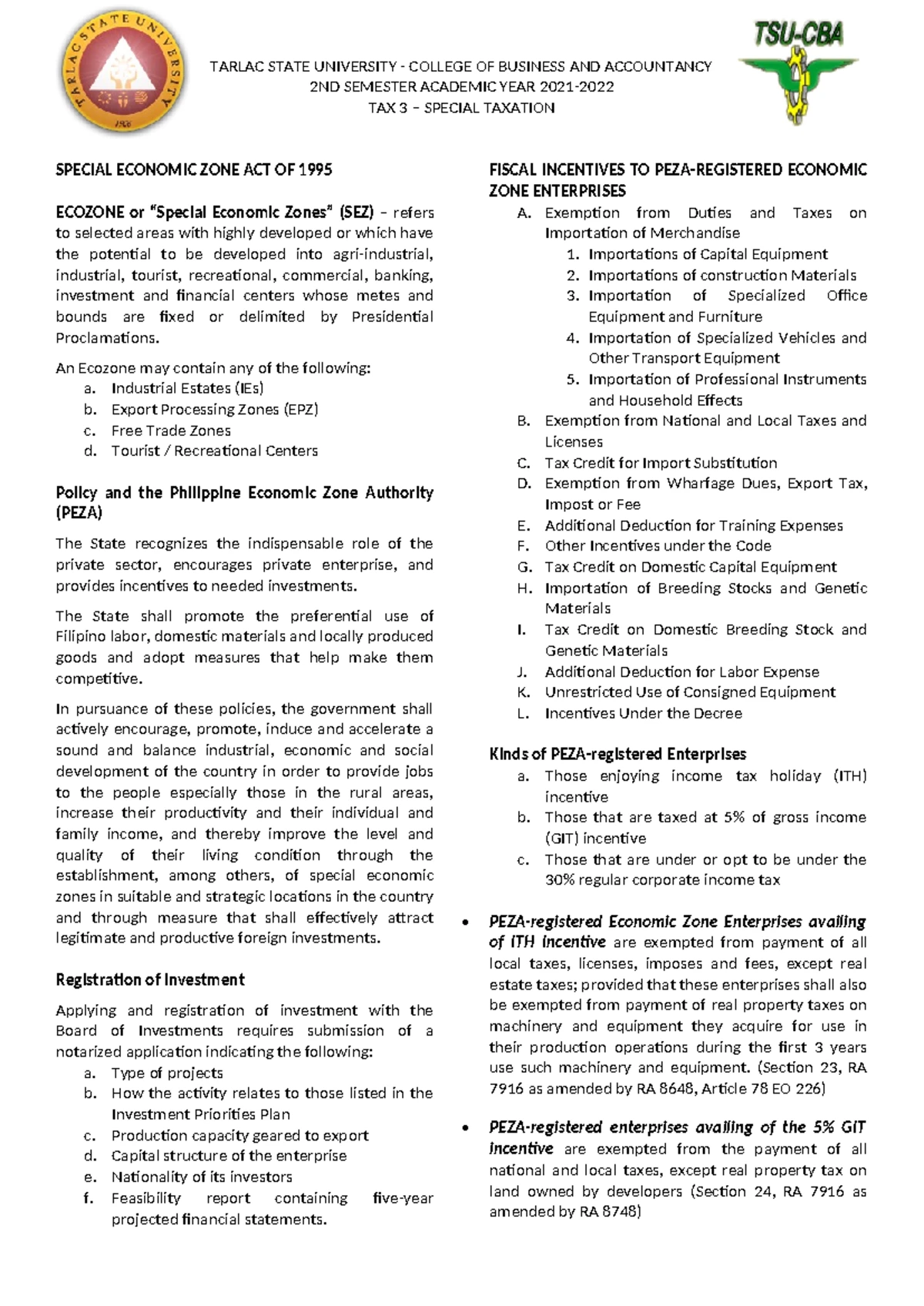 NOLCO Notes: Understanding Net Operating Loss Carry-Over Rules - Studocu