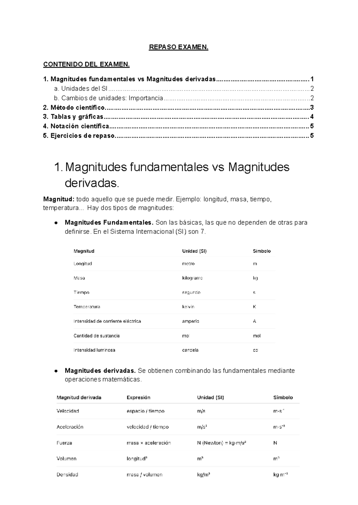 REPASO EXAMEN: Magnitudes y Método Científico - Refuerzo Educativo ...