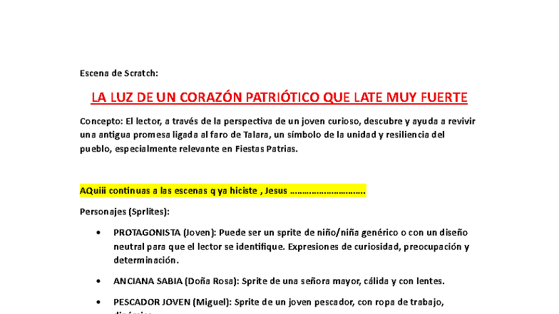 Escena de Scratch: La Luz Eterna de Talara - GOLE - Studocu