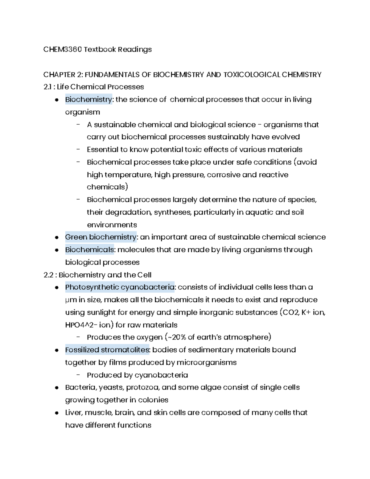 CHEM3360 Textbook Readings: Chapter 2 - Biochemistry & Toxicology ...