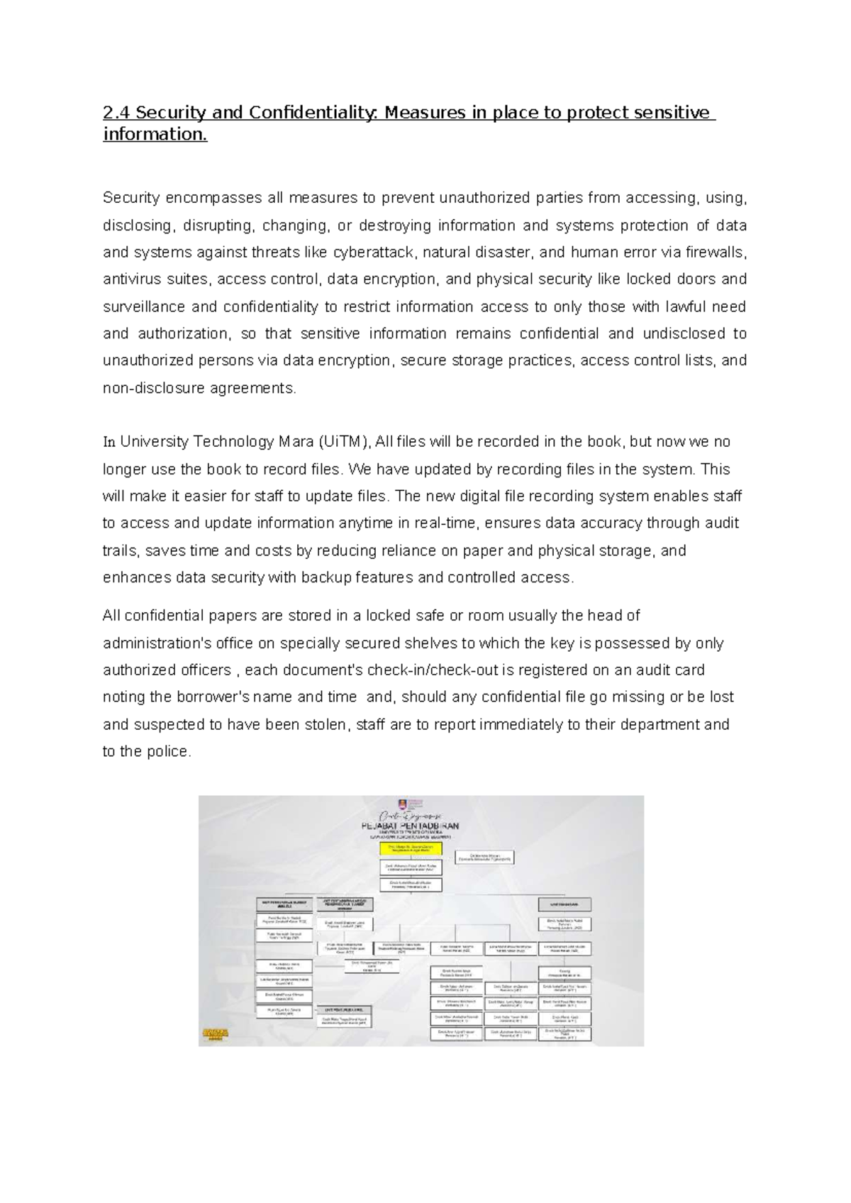 2.4 Security & Confidentiality Measures in UiTM's Digital System - Studocu