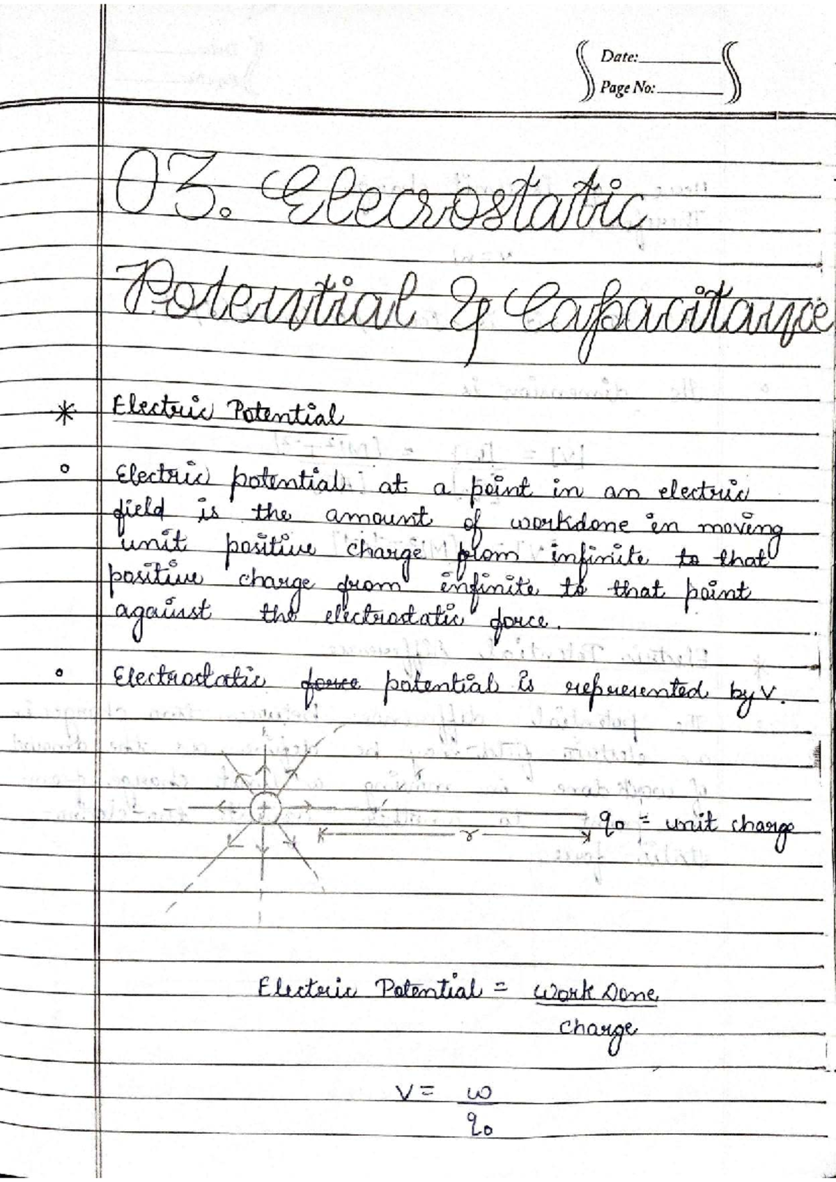 Capacitance - Physics Notes for Class 12 (Chapter 3) - Studocu