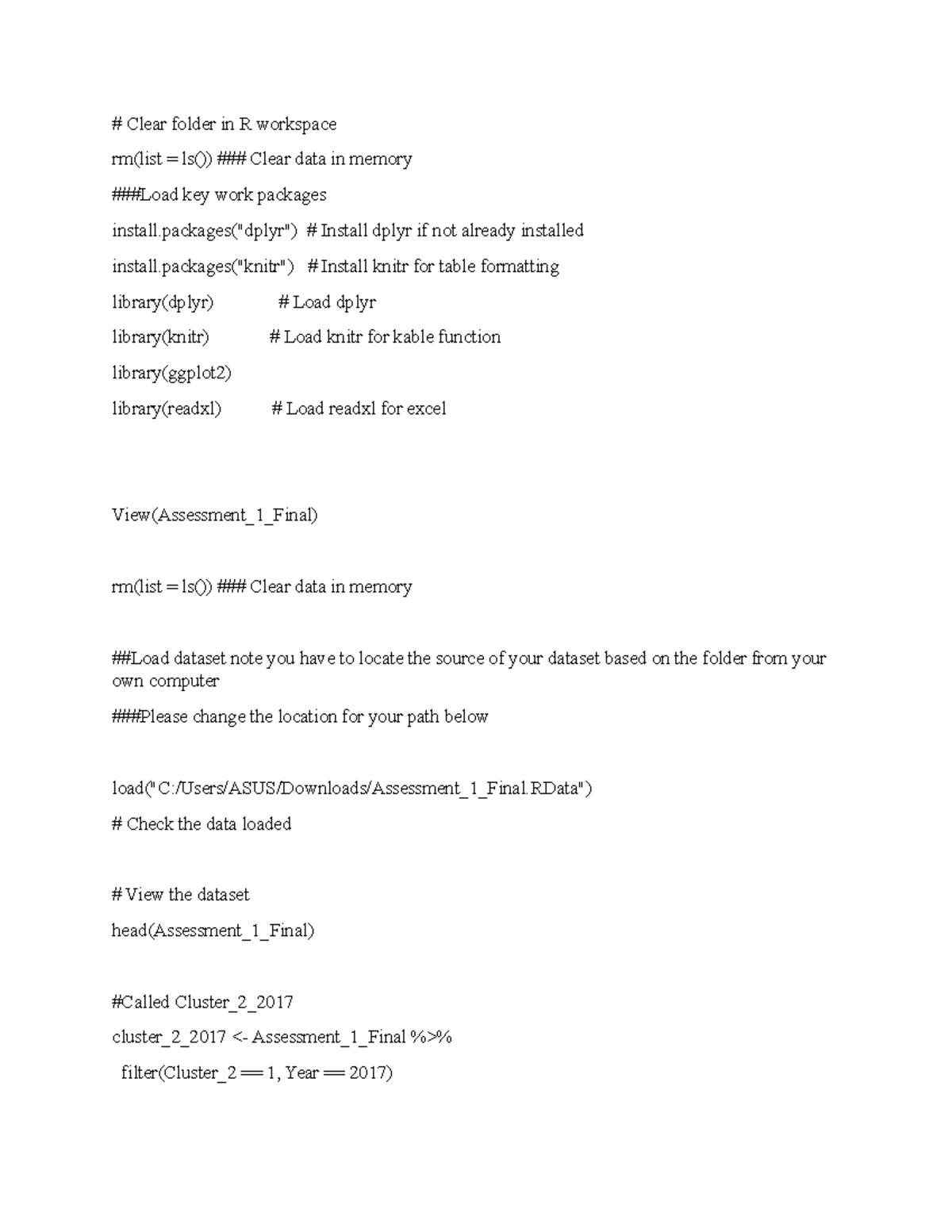 R Programming: Data Analysis and Visualization Techniques (CODE ASM 1 ...