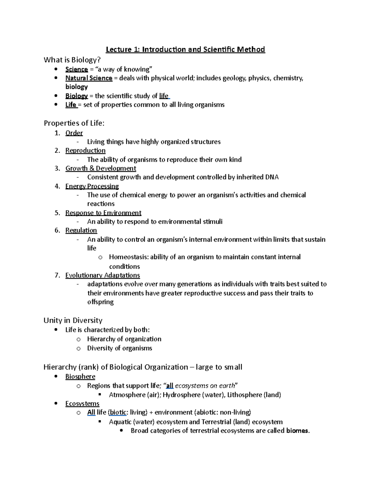 Biology 101: Lecture 1 - Introduction and Scientific Method Insights ...