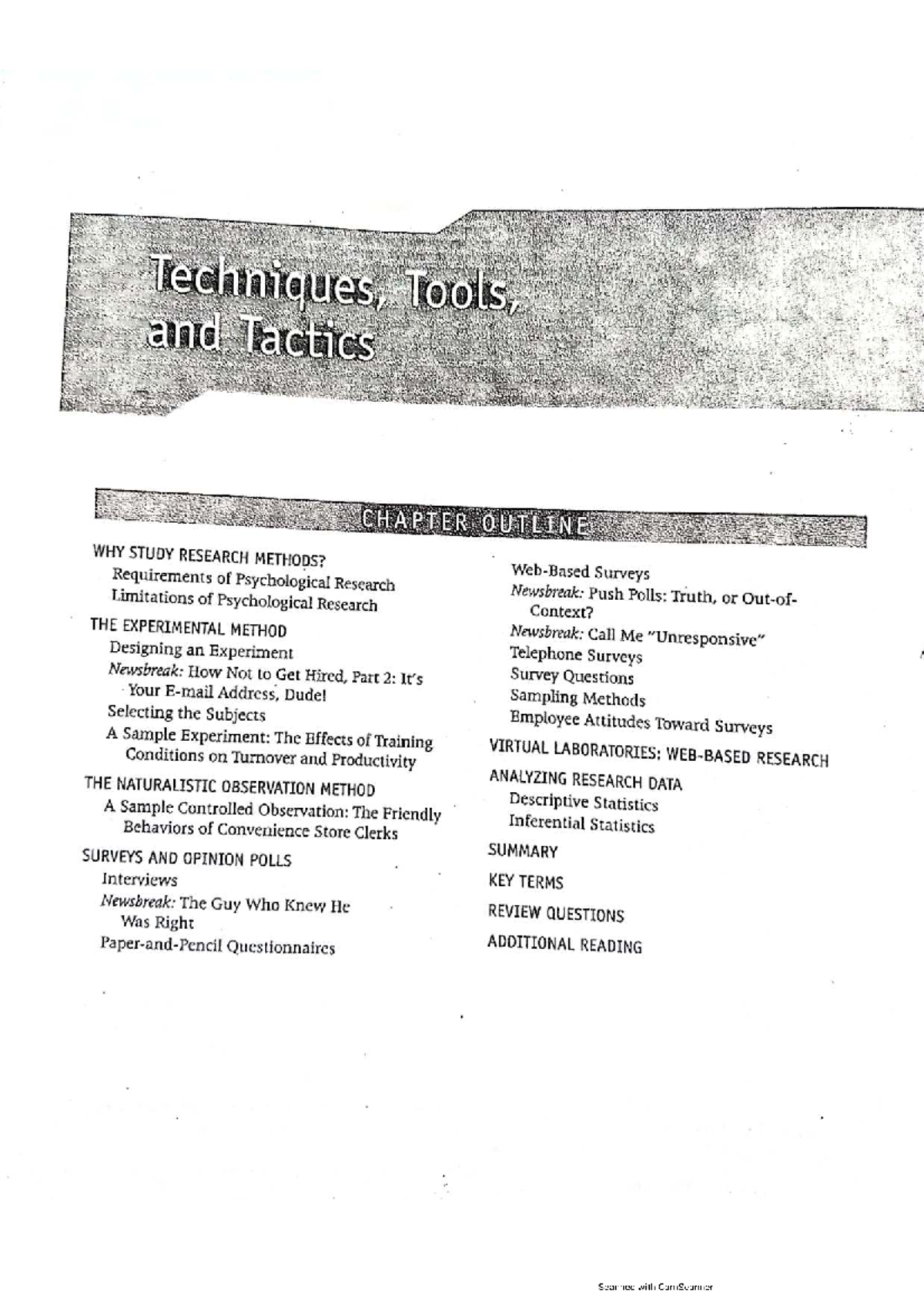 Research Methods Techniques and Tools: Chapter Outline for ENG 101 ...