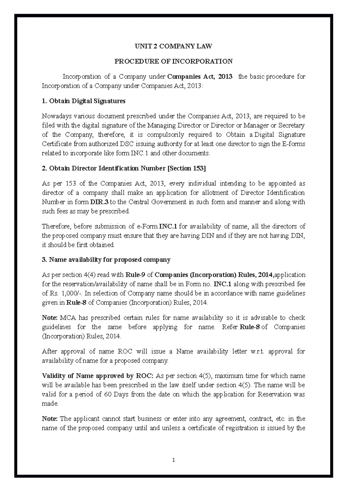 Unit 5 - Summary Company Law - 1 3 6 Winding up of a Company the the ...