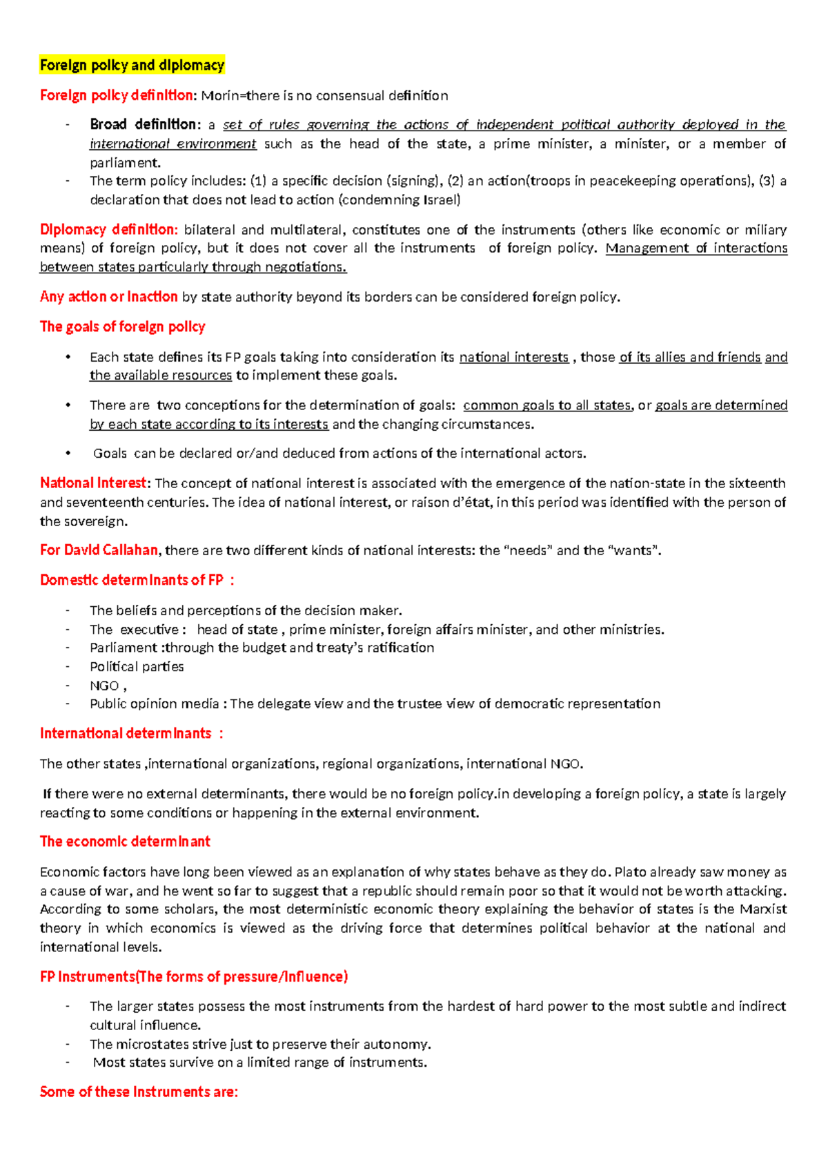 Diplomatic Practice fiches - Foreign policy and diplomacy Foreign ...