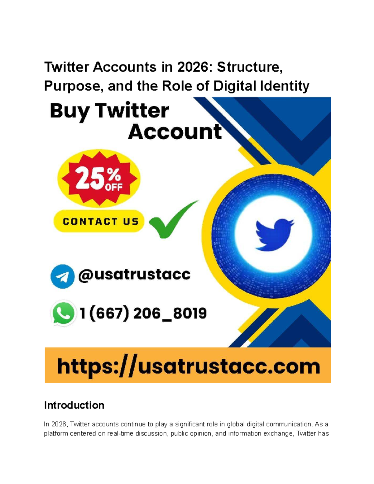 Twitter Accounts in 2026: Structure, Purpose, and Digital Identity ...