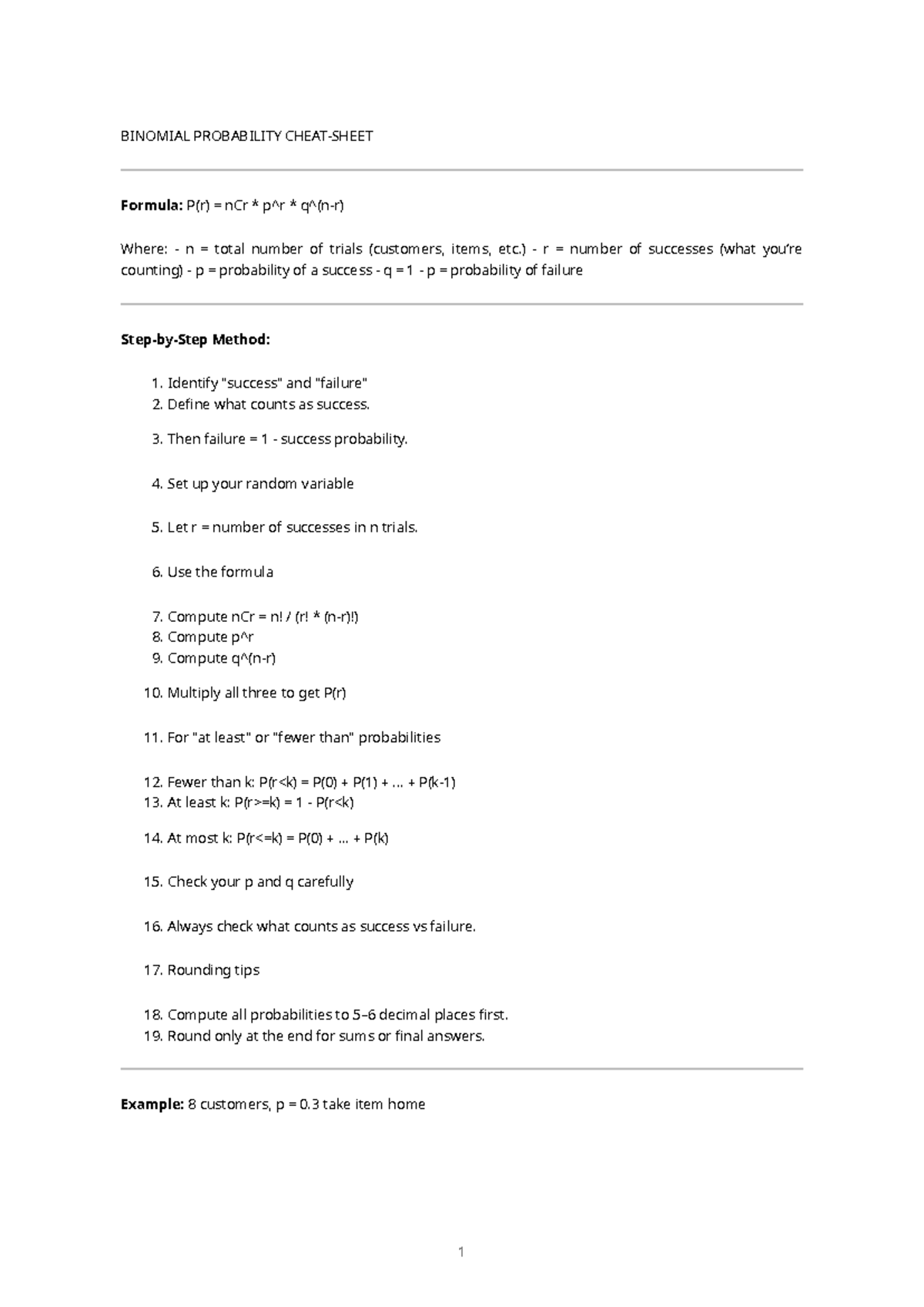 Binomial Probability Formula & Method Overview (STAT 101) - Studocu
