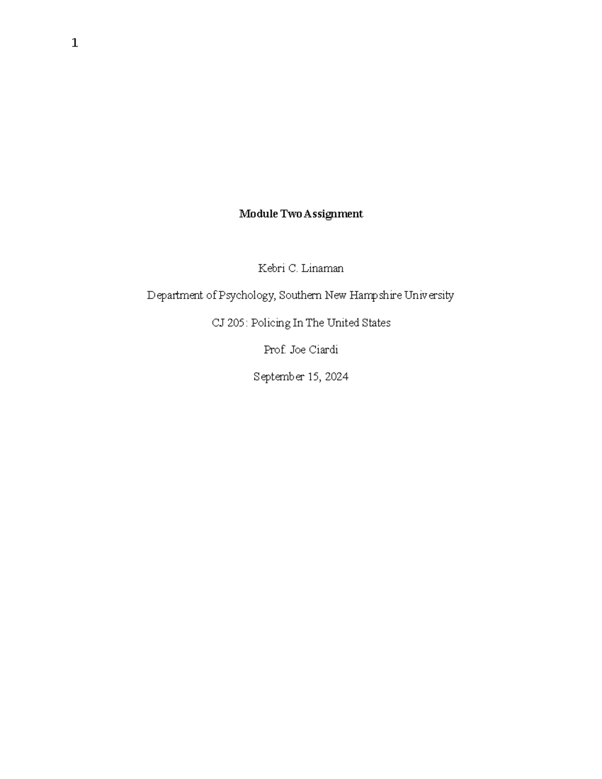 Module Two Assignment - Module Two Assignment Kebri C. Linaman ...