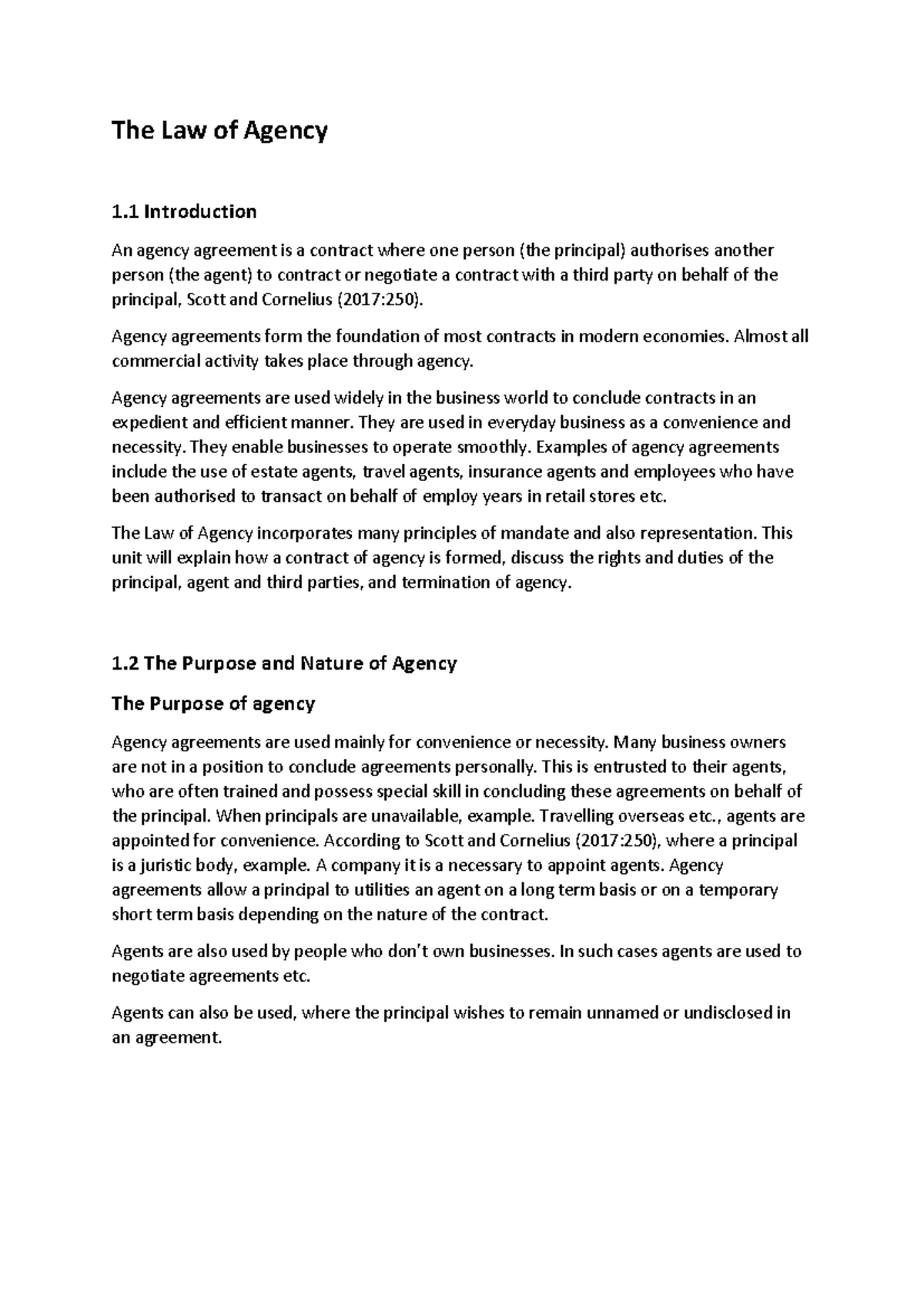 The Law of Agency in Commercial Law: Key Principles and Cases (SA ...