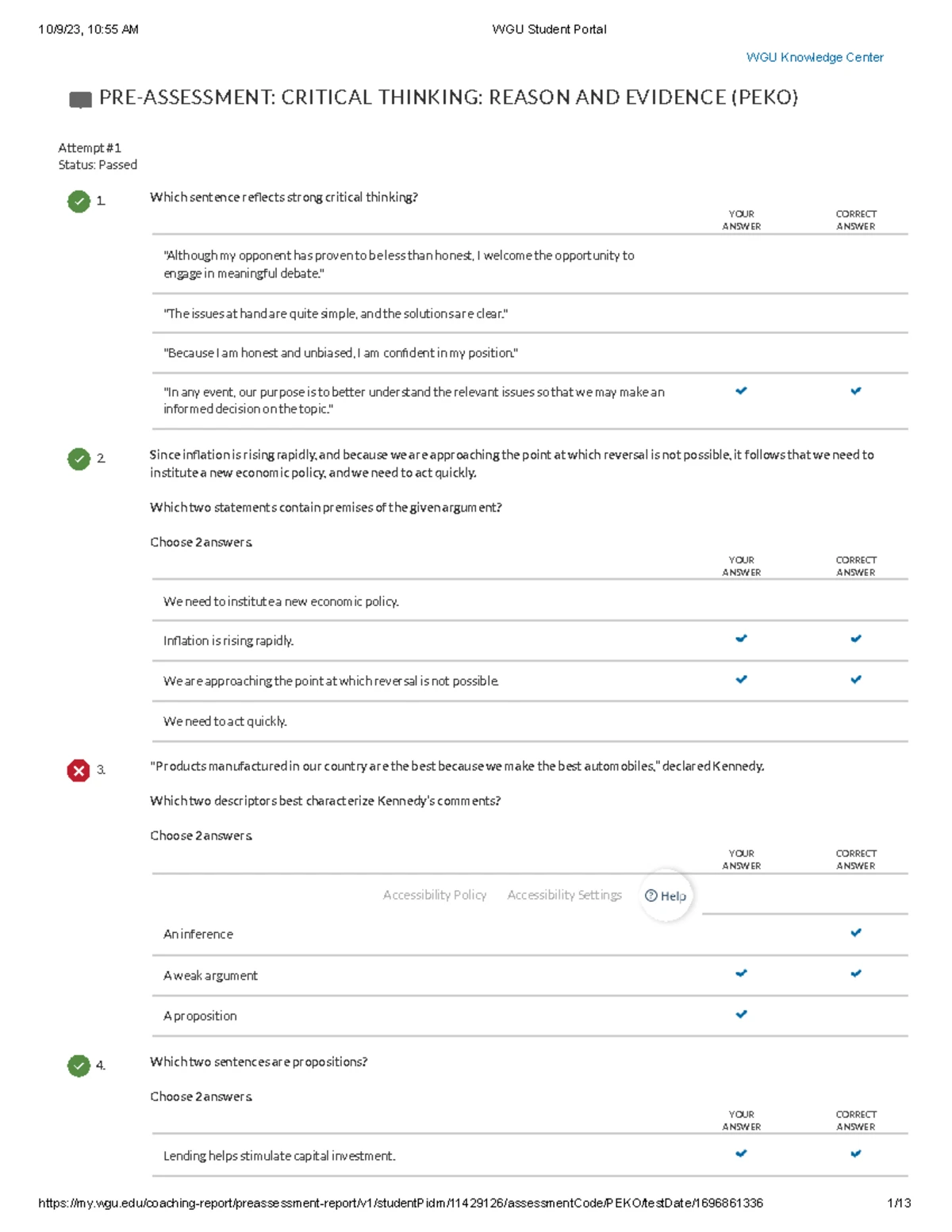 Critical Thinking Reason and Evidence D265