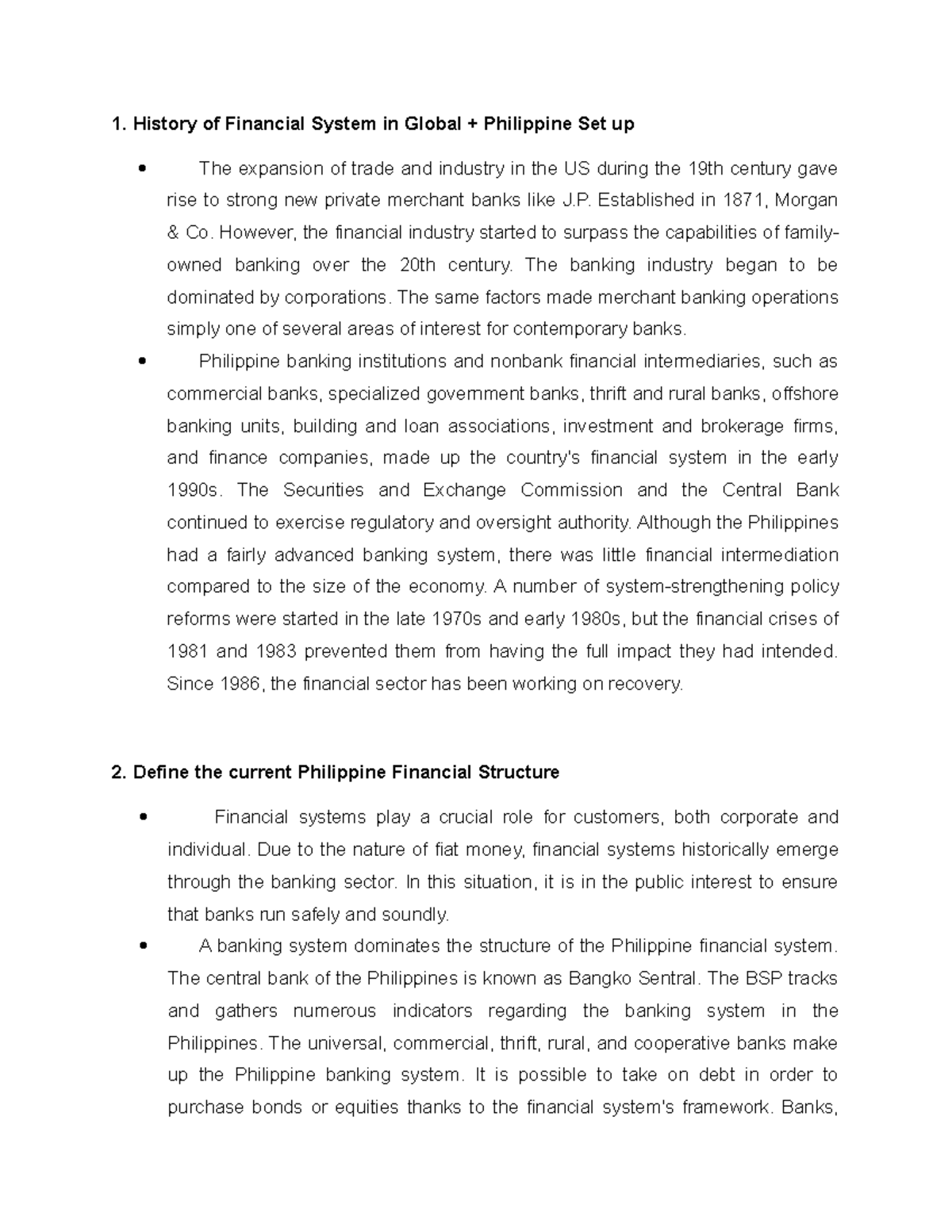 Financial Markets: Overview of Global & Philippine Financial Systems ...
