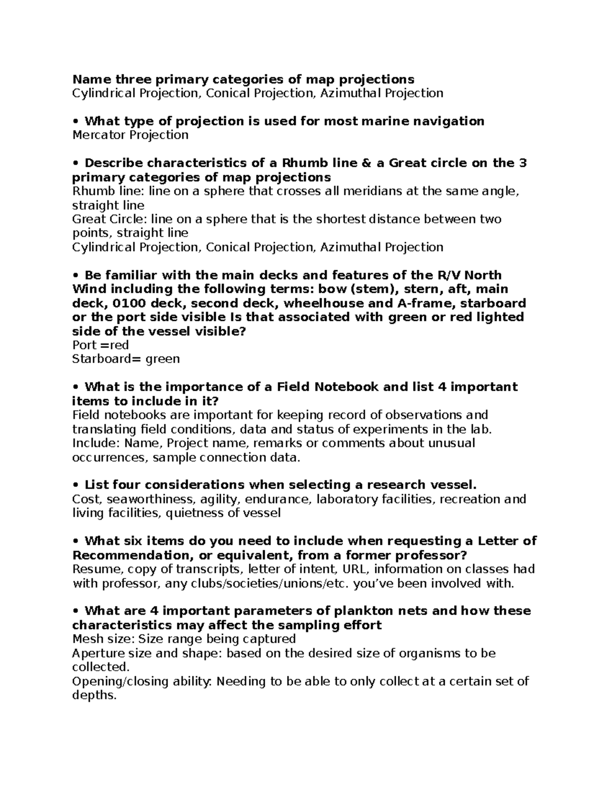 Plankton Sampling Techniques Overview for OCN 260 - Studocu