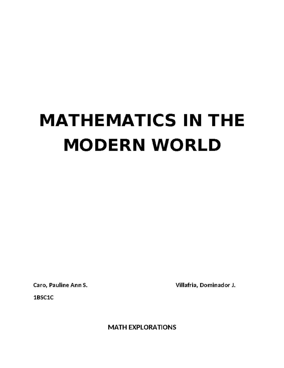 629340664-aral-math - Worksheet - MATHEMATICS IN THE MODERN WORLD Caro ...