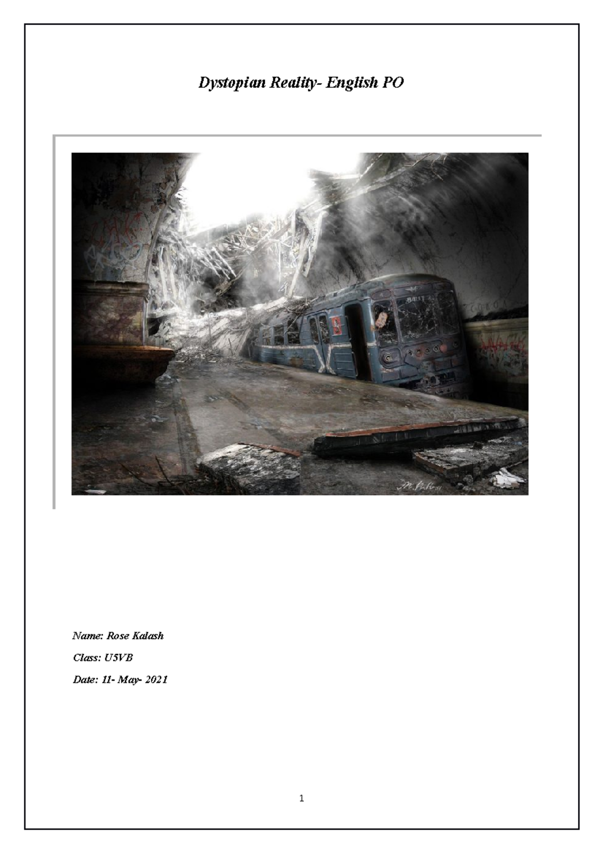 English U5VB - Dystopian Fiction: Reading, Writing & Speaking ...