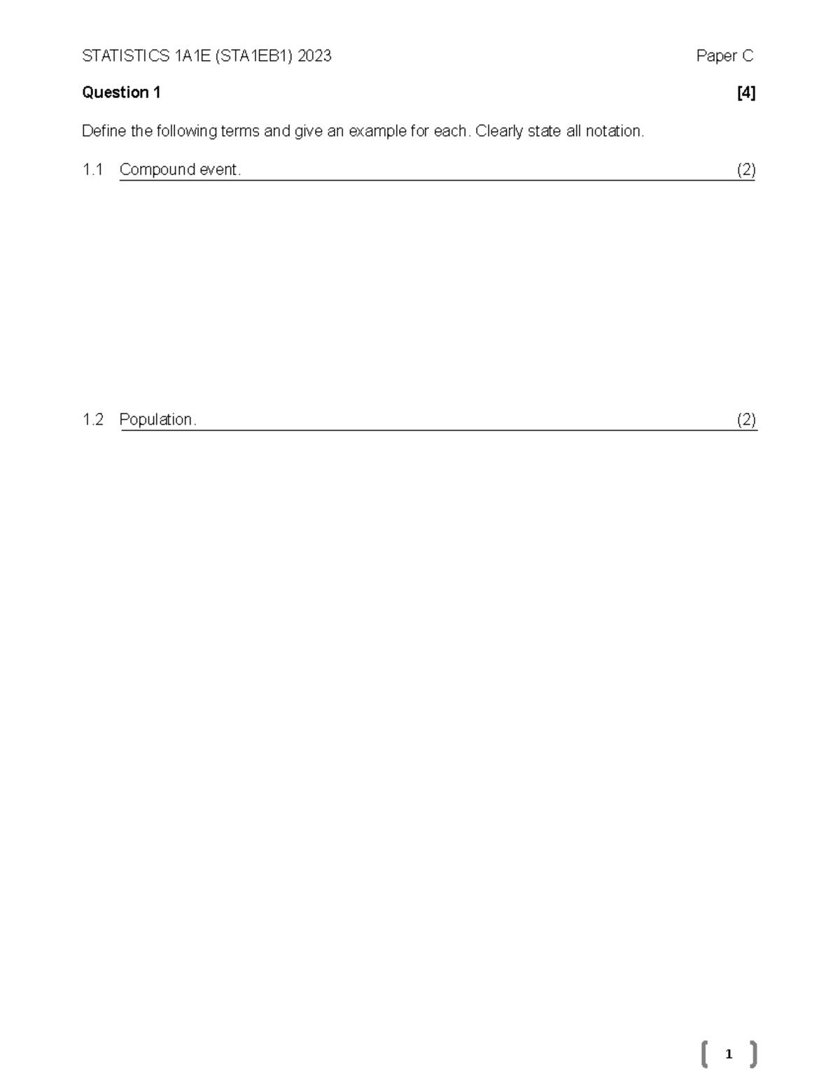 STA1EB1 - Exam Question Papers for Mastering Probability and Statistics ...