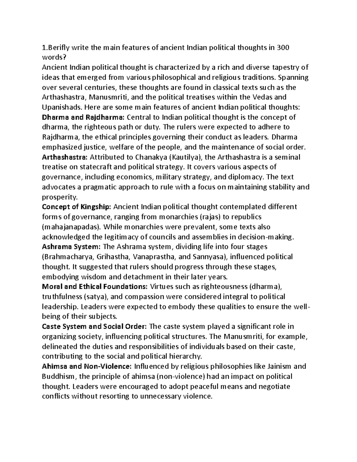 Political Science Notes: Ancient Indian Political Thought & Key ...