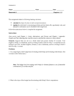 Economics Study Guide #1: Key Concepts from Chapters 1-2 - Economics ...