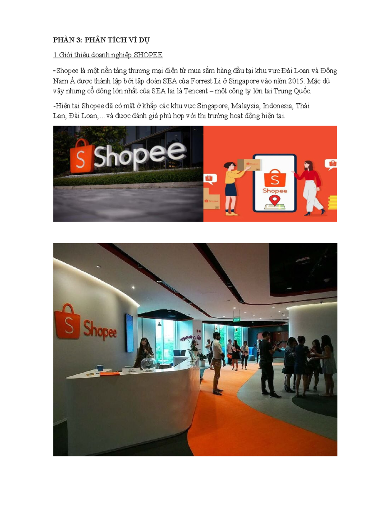 PHẦN 3: PHÂN TÍCH VÍ DỤ VỀ DOANH NGHIỆP SHOPEE - Studocu