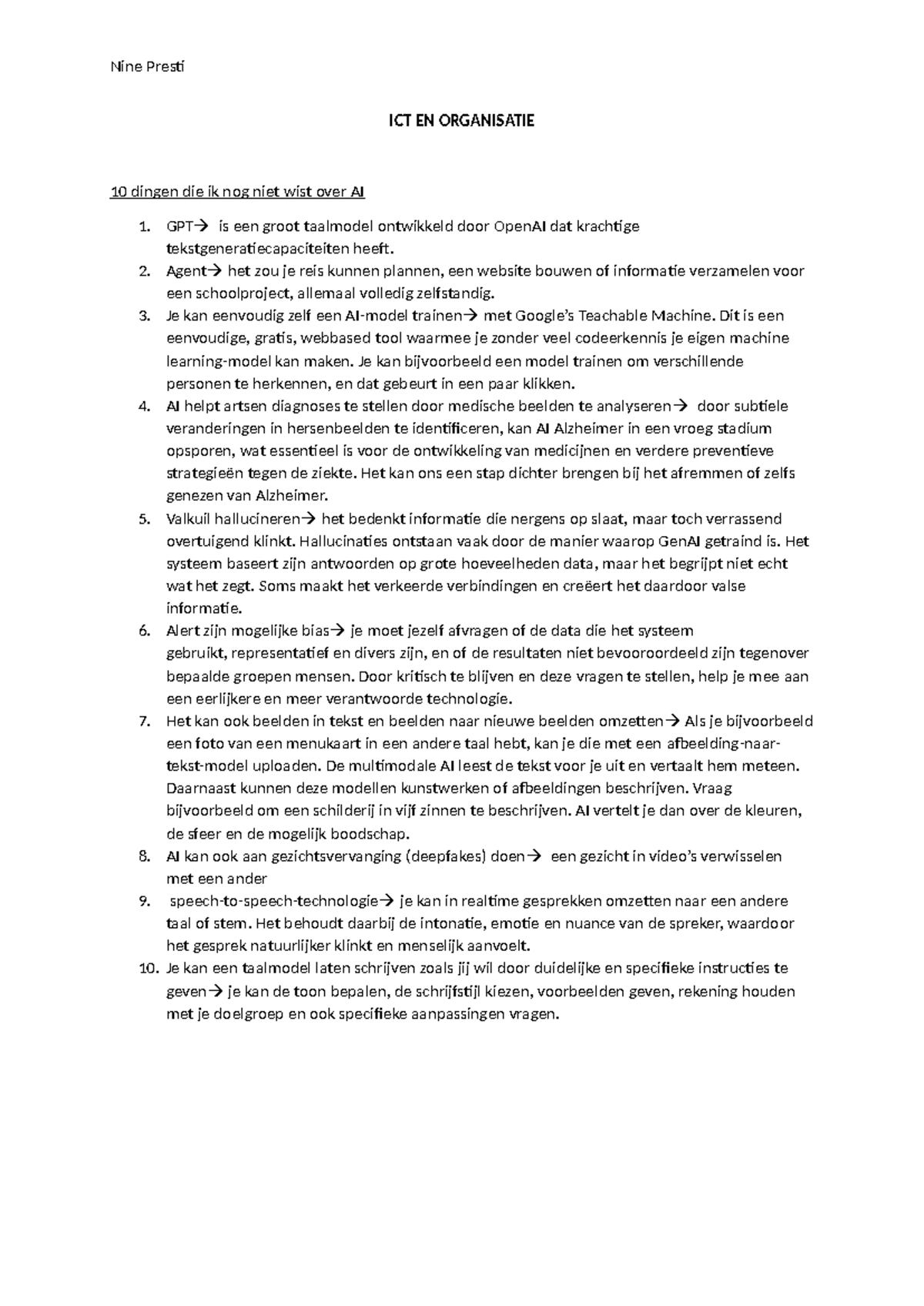 ICT EN ORGANISATIE: 10 Dingen Over AI die Je Moet Weten - Studocu