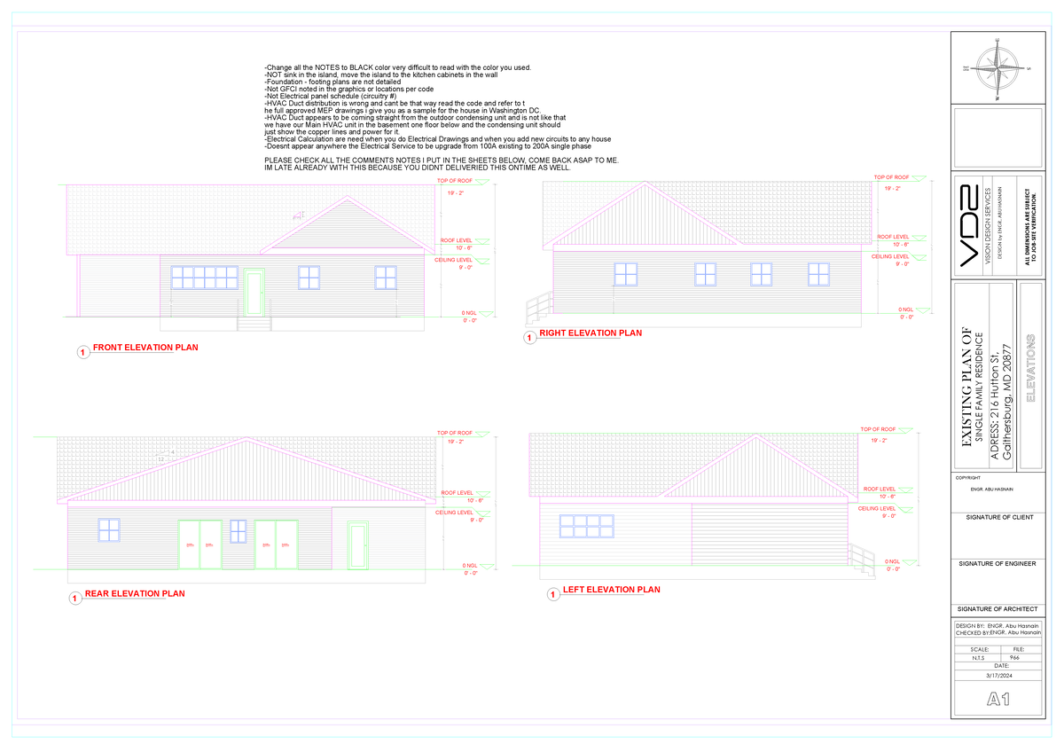 New Layout Plans - 8" 1'-0" 4'-0" 3'- 2" TOP OF ROOF 19' - 2" ROOF ...