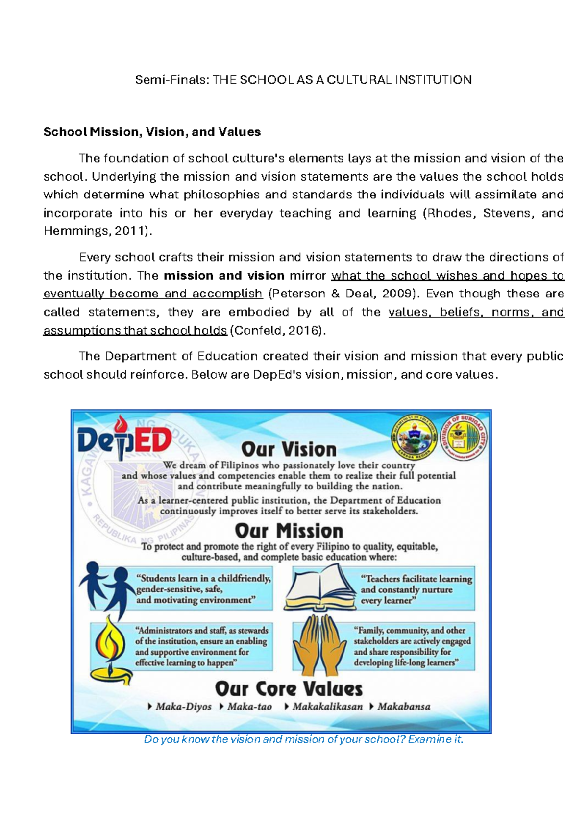 Prof-Ed-9 Handouts-for-Semi-Finals - Semi-Finals: THE SCHOOL AS A ...