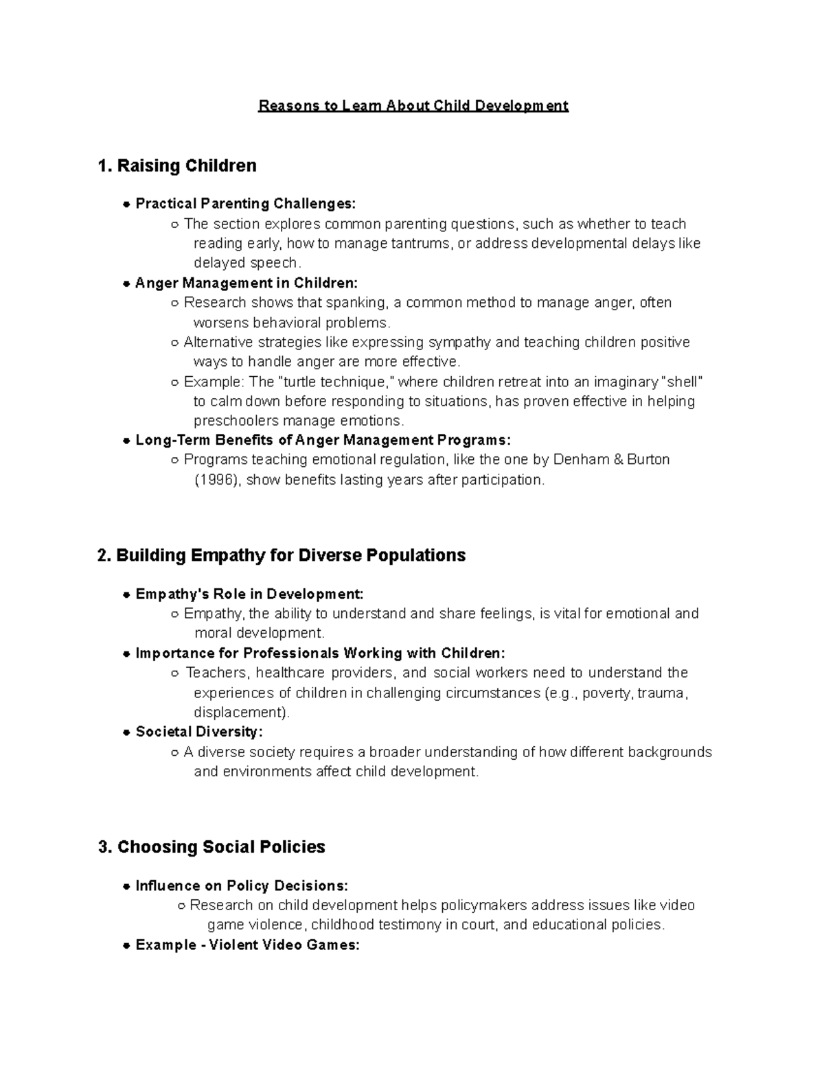 Psyc 2110: Understanding Child Development and Its Implications - Studocu