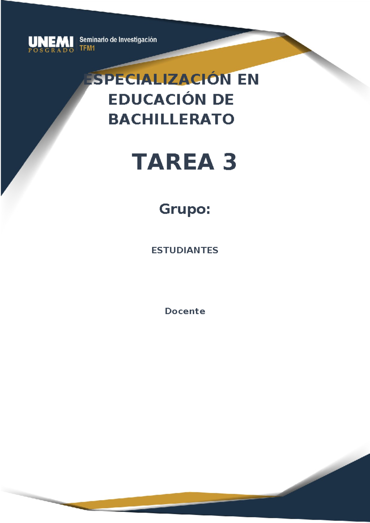 ESPECIALIZACIÓN EN EDUCACIÓN DE BACHILLERATO TAREA 3: Marco Teórico y ...