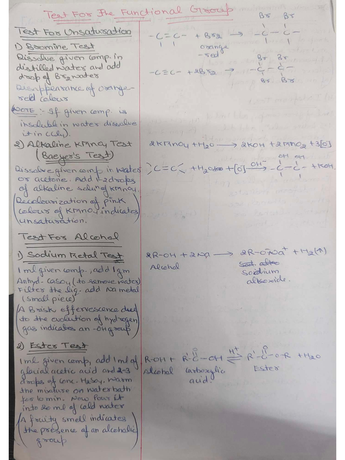 Practical Viva Tests for Functional Groups in Organic Compounds - Studocu