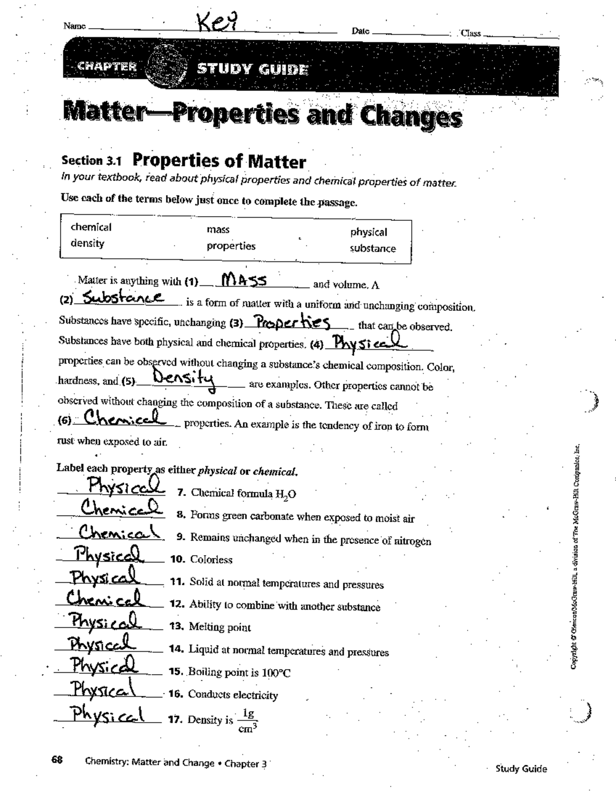 Chemistry: Matter and Change CH 3 Study Guide & Assessment - Studocu